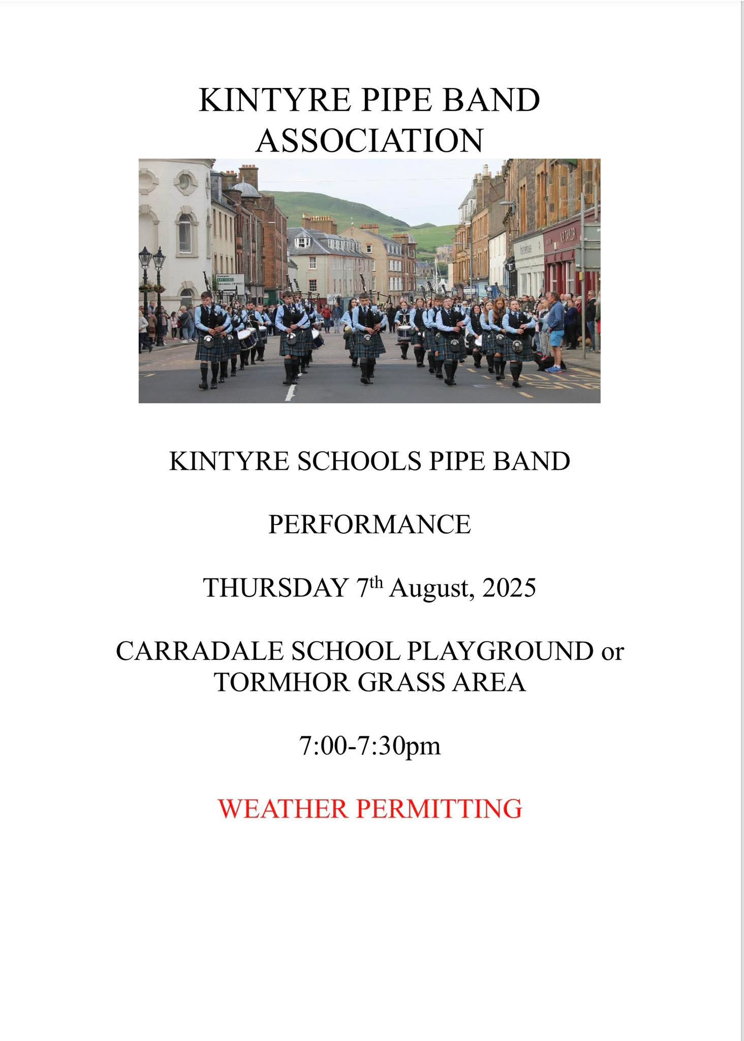 Kintyre Pipe Band - Carradale | Keeping It Local CIC